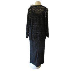 Scala | Dresses | Vintage Nwt Scala Black Beaded Formal Dress W Lace ...